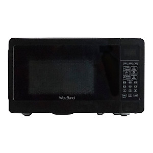 West Bend WBMW71B Microwave Oven 700-Watts Compact with 6 Pre Cooking Settings, Speed Defrost, Electronic Control Panel and Glass Turntable, Black