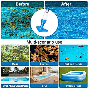 3 in 1 Cordless Rechargeable Pool Vacuum, Over 100 Mins Running Time, Handheld Pool Cleaner Ideal for Spas, Hot Tubs and Small Pools for Sand and Debris