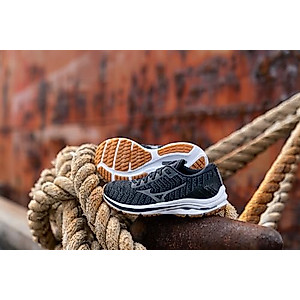 Mizuno Men's Wave Rider 24 WAVEKNIT Running Shoe, Black-Dark Shadow, 10 D US