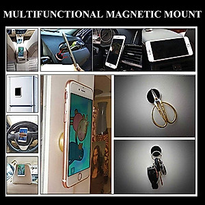 Magnetic Phone Mount 4 Pack. Black Flat Cell Phone Holder for Car Dashboard, Wall, Truck. Universal Stick on iPad Wall Magnet Mount for Tablets. Wall Low Profile Magnetic Car Mount for iPhone.