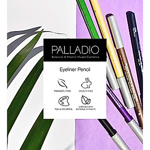 Palladio Wooden Eyeliner Pencil, Thin Pencil Shape, Easy Application, Firm yet Smooth Formula, Perfectly Outlined Eyes, Contour and Line, Long Lasting, Rich Pigment, Lime Green