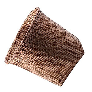 STOBOK Woven Trash Can Retro Straw Woven Wastebasket Round Straw Rattan Garbage Bin Planter Basket for Home Kitchen Office Bedroom Waste Paper Bin, 30X30X30CM