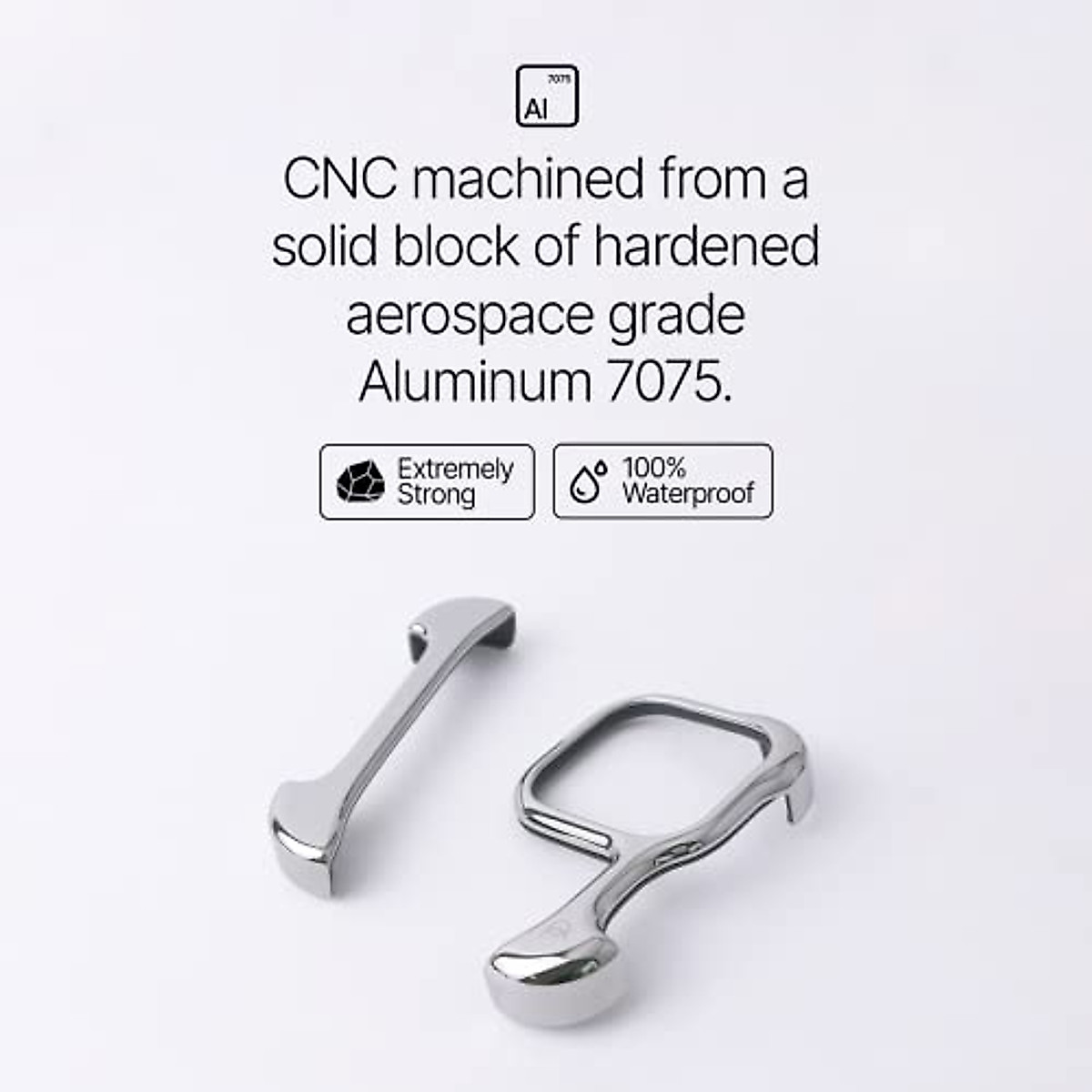 Arc Pulse Phone Case Designed for iPhone 14 Pro Max, Aerospace Grade Aluminum (Aluminum Mirror Polish Silver)