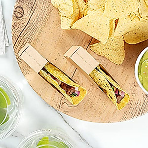 Restaurantware Bio Tek Kraft Paper Small Taco Holder - Greaseproof - 4" x 1 1/4" x 2 1/4" - 200 count box