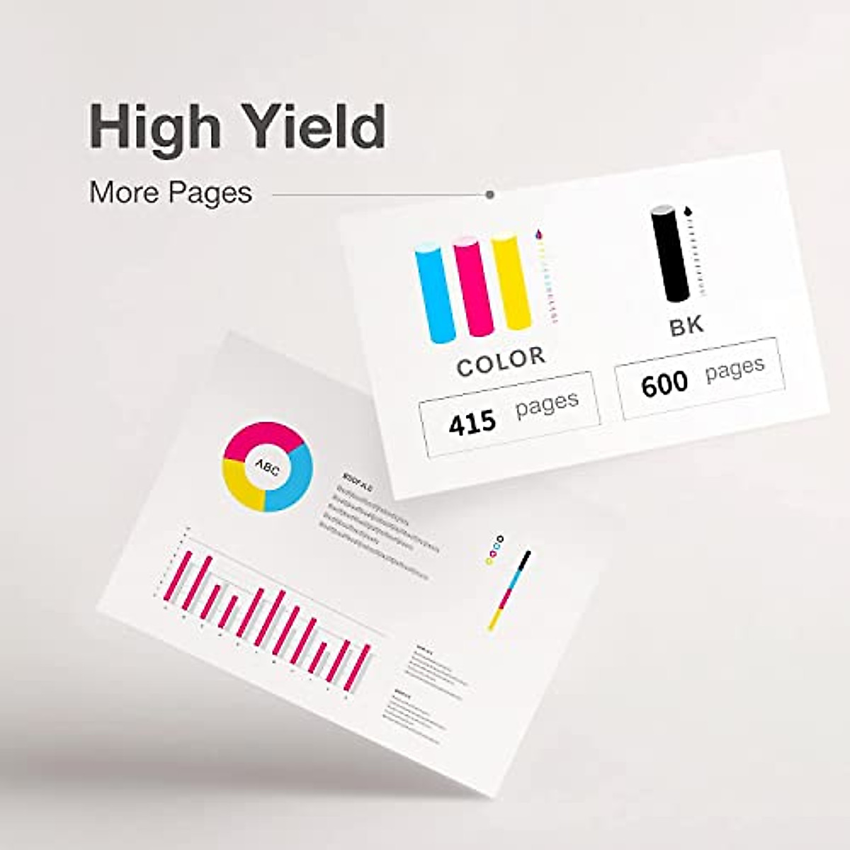 LEMERO 62XL Remanufactured Ink Cartridges Replacement for HP 62 XL 62XL Black and Color for Envy 5660 7645 7640 5642 5643 5640 OfficeJet 250 5740 200 5746 5745 (Black, Tri-Color, 2-Pack)