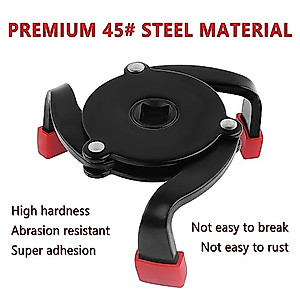 Aokdom Oil Filter Wrench,3 Jaw Adjustable Oil Filter Wrench Tool for 2-3/8" to 3-7/8",Universal Oil Filter Removal Tool with 3/8" Oil Filter Socket Set