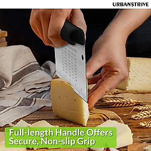 Urbanstrive Bench Scraper for Baking, Stainless Steel Dough Cutter and Scraper Tool Kitchen, Kitchen Scraper Food Scraper Tool Pizza Cutter Food Chopper, Multi-Purpose Kitchen Gadgets, Black