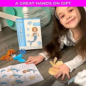 3 Bees & Me Mermaid Sewing Kit for Kids – Fun Mermaid Crafts for Girls and Boys – Complete DIY Doll Making Gift for Ages 7 to 15