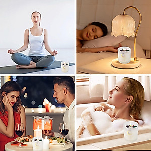 MIYOULUNA Lavender Aromatherapy Candle with Crystals, 8oz 100% Natural Soy Wax, 40H Burn, Ideal Scented Gift for Women, Moms, and Men - Great for Birthdays and Home Relaxation