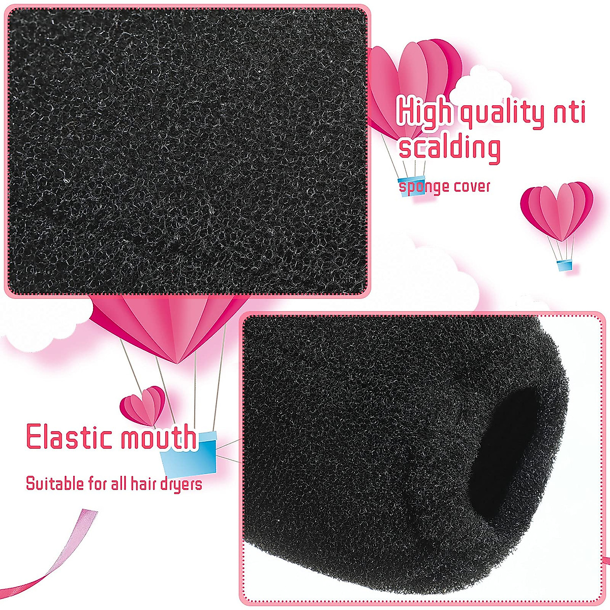 Hair Blow Dryer Sock Sponge Diffuser Sock for Hair Dryer Hot Sock Diffuser with Comb for Hairstyling Accessories