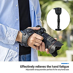 JJC Deluxe DSLR Camera Hand Strap with Quick Release Plate for Canon EOS 90D 80D 70D 77D 60D 6D Mark II 7D Mark II 5D Mark IV III 5Ds R 1Dx Mark II EOS Rebel T8i T7i T6i T5i T7 T6 SL3 SL2 & More DSLR