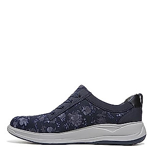 BZees Womens Tag Along Slip-On Sneaker Navy Floral 11 M