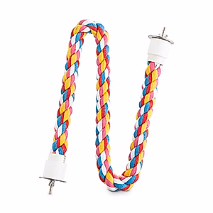 Petco Brand - You & Me Multi-Color Zigzag Rope Bird Perch, Large