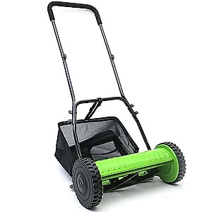 Coldwind 12 inch Lawn Mower for Home use, Small unpowered Hand Pushed Villas, Flowers, Gardening, Mowing, and Weeding,h Style