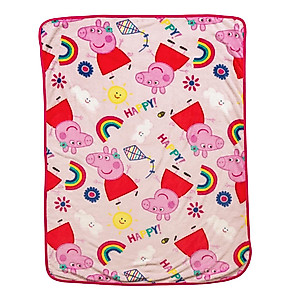 Franco Peppa Pig Kids Bedding Super Soft Cozy Silk Touch Throw, 40 in x 50 in, (Officially Licensed Product)