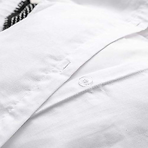 Merryfeel Seersucker Duvet Cover Set Queen Size - White Seersucker Textured Striped Bedding Set 3 Pieces (1 Duvet Cover + 2 Pillow Shams, 90 x 90 inches)