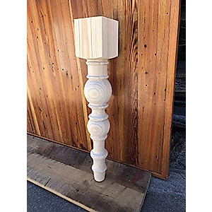 CAROLINA LEG CO. Modern Farmhouse Dining Table Legs - Unfinished - DIY Furniture - Turned Legs - Set of 4 - Dimensions: 5" x 29"