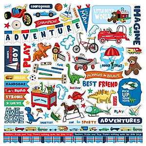 Carta Bella Paper Company Little Boy Element Sticker, Multicolor
