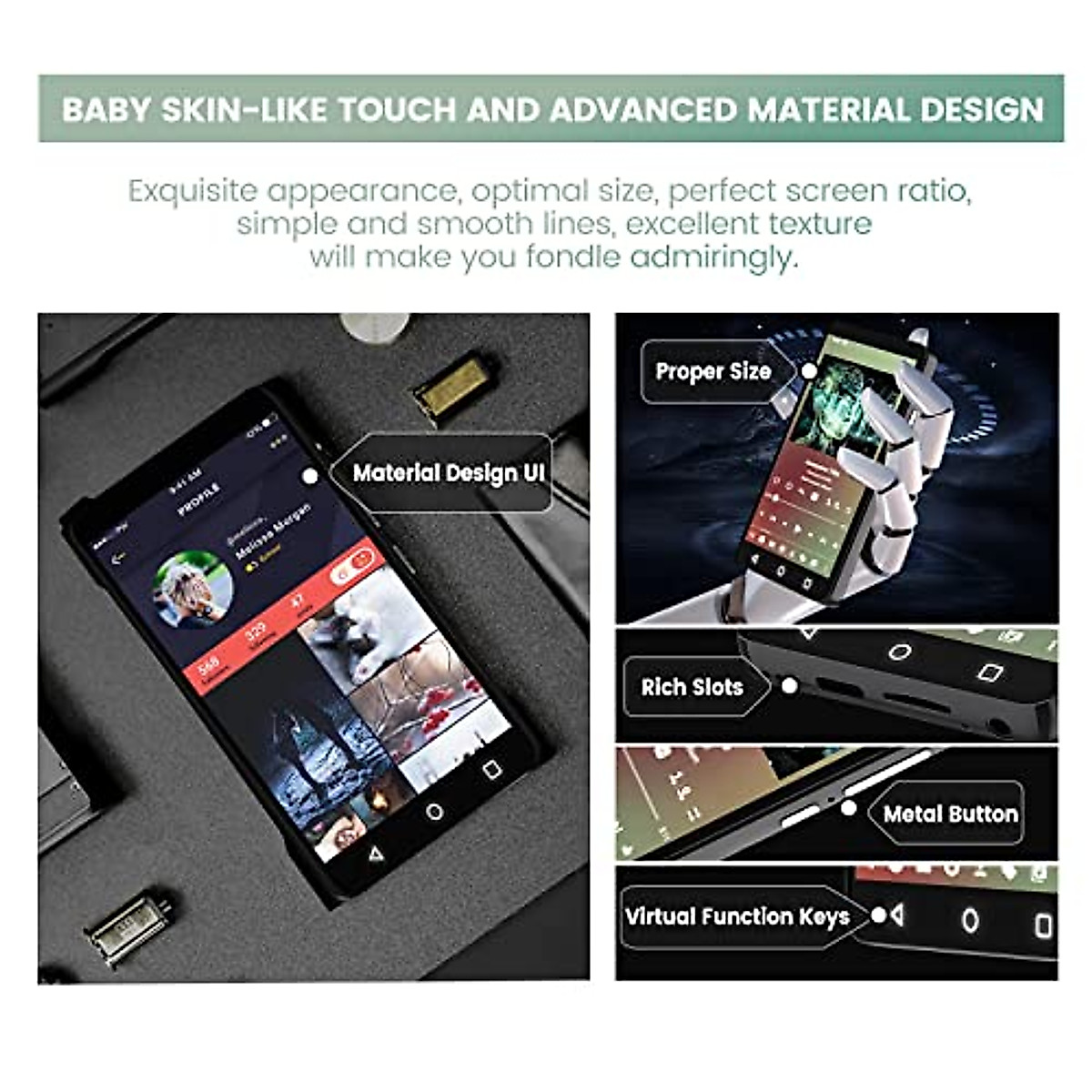 80GB MP3 Player with Bluetooth and WiFi,4"1080P Full Touch Screen MP4 Player with Spotify,Portable HIFI Sound MP3 Player with Speaker,Android8.1 Streaming Music Player Support Online Music&Google Play