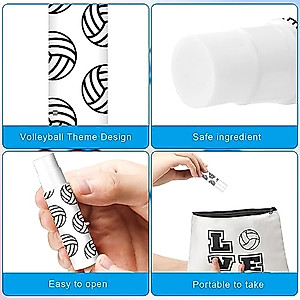 Demissle 40 Pcs Sports Themed Lip Balm, Sports Lipstick, Organic Jasmine Taste Moisturizing Lip Balm, Sports Gifts for Women, Girl, Team (Volleyball)