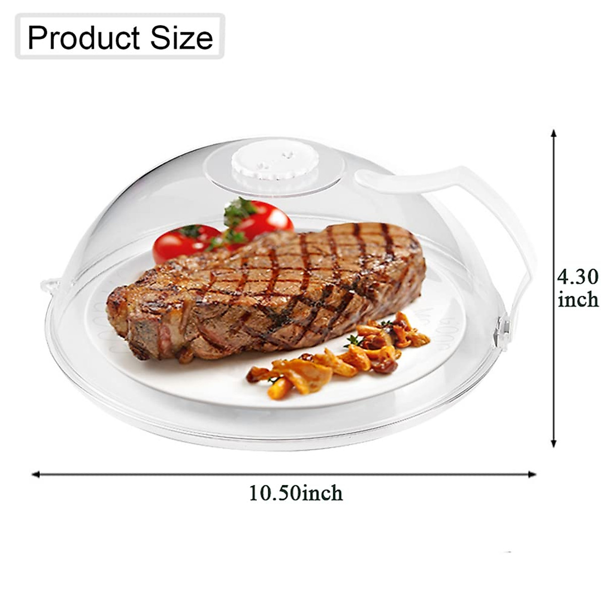 Igikzz 2 Pack Large Microwave Splatter Cover, Transparent Cover, Microwave Plate Cover Lid with Handle and Adjustable Steam Vents Holes Keeps Microwave Oven Clean