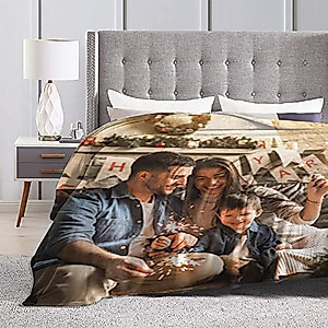 Custom Blanket With Photo Text Personalized Throw Blanket Customized Picture Blanket For Baby Mother Father Adult Friends Lovers Dog Pets Personalized Gift Flannel Blanket Birthday Halloween Christmas