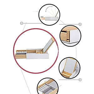 BBSJ Trinket Storage Box with Slide Top Design Team Jewel Case Cabinet Armoire Ring Necklacel Gift Storage Box Organizer