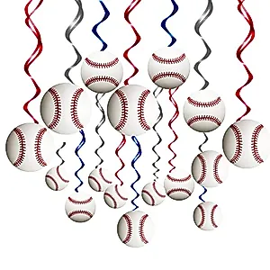 42 Pcs Baseball Hanging Swirls Decorations Baseball Birthday Party Streamers Wall Ceiling Hanging Spirals Baseball Party Decorations Supplies
