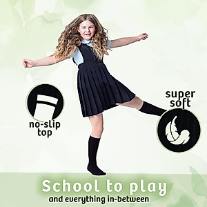 Silky Toes Girls Knee High Rayon Derived from Bamboo Seamless Socks 3 Pk Little Big Girl Socks for School Uniform