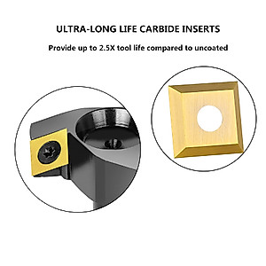 SpeTool CNC Spoilboard Surfacing Router Bit 1/2 Shank 2 Inch Cutting Diameter, Slab Flatting Router Bit Carbide Insert Planing Bit Wood Bottom Cleaning