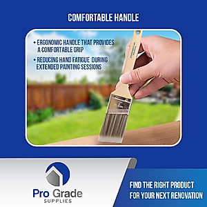 Pro Grade Paint Brush Set - 3-Pack - 2" Angle Brushes for All Latex and Oil Paints & Stains - Home Improvement - Interior & Exterior Use