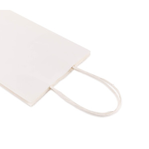 SAM WRAP Wine Bags, White Paper Bags, for Wine Spirits 5.75" x 3.25" x 13" Gift Bags, White Kraft Bags (50)