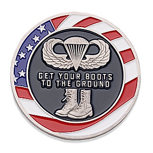 Paratrooper Challenge Coin - Amazing 3D Detail - Military Challenge Coin - Boots On The Ground - Designed by US Military Veterans