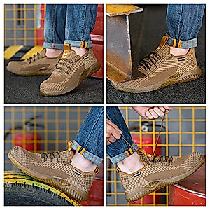 Furuian Steel Toe Shoes for Men Comfortable Safety Shoes Non Slip Steel Toe Sneakers Warehouse Industry Contstruction Mens Work Shoes Size M10.5/W12