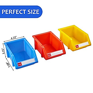 aerkaa Stackable Storage Bins Hardware Storage Organizer Tool Organizers and Storage(Blue,Pack of 12)