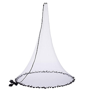 BASSDASH Fishing Cast Net 3/8-Inch Mesh 4ft 6ft 8ft Radius, 1-Pound Per Foot, for Bait Fish with Utility Bucket (1/4” mesh x 4’ high (4.8lb))