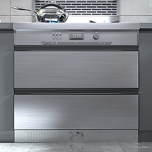 VOLEAAR Glossy Silver Stainless Steel Contact Paper 15.7 x 393.7 Inches Peel and Stick Vinyl Brushed Metal Look Wallpaper for Kitchen Cabinet Countertop Dishwasher Appliances Wrap Fridge Cover