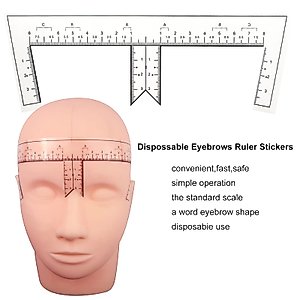 50pcs Disposable Eyebrow Ruler Stencils with Eyebrow Shape for Microblading Permanent makeup Tattoo Eyebrow design Eyebrow Mapping Ruler (Model B-50pcs)