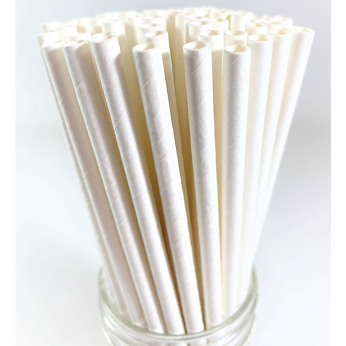 250 pcs White Paper Straws individually Wrapped 7.75" [VR-SP7JWW3000]