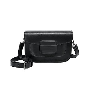 Daisy Rose Cross Body Bag with Magnet Closure - PU Vegan Leather Shoulder Bag - BLACK