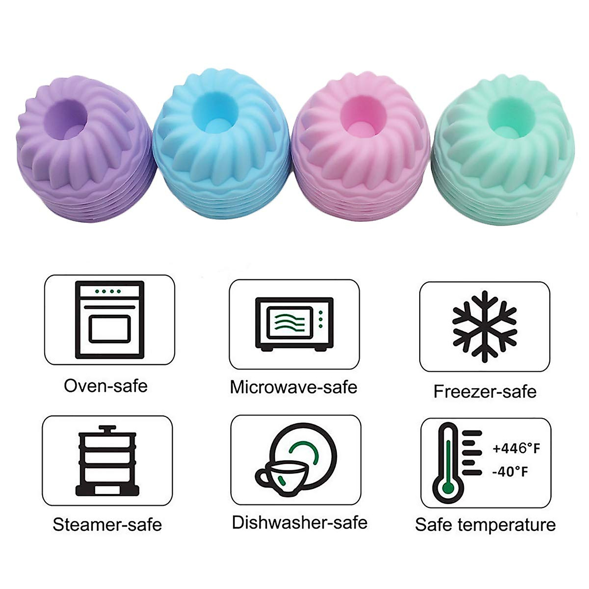 UpTuoLi Silicone Donut Pans for Baking, 12Pcs Mini bundt Pan Silicone Donut Molds, Nonstick Doughnut Muffin Pumpkin Cup Cupcake Molds Pan, Mini Fluted Tube Silicone Baking Molds