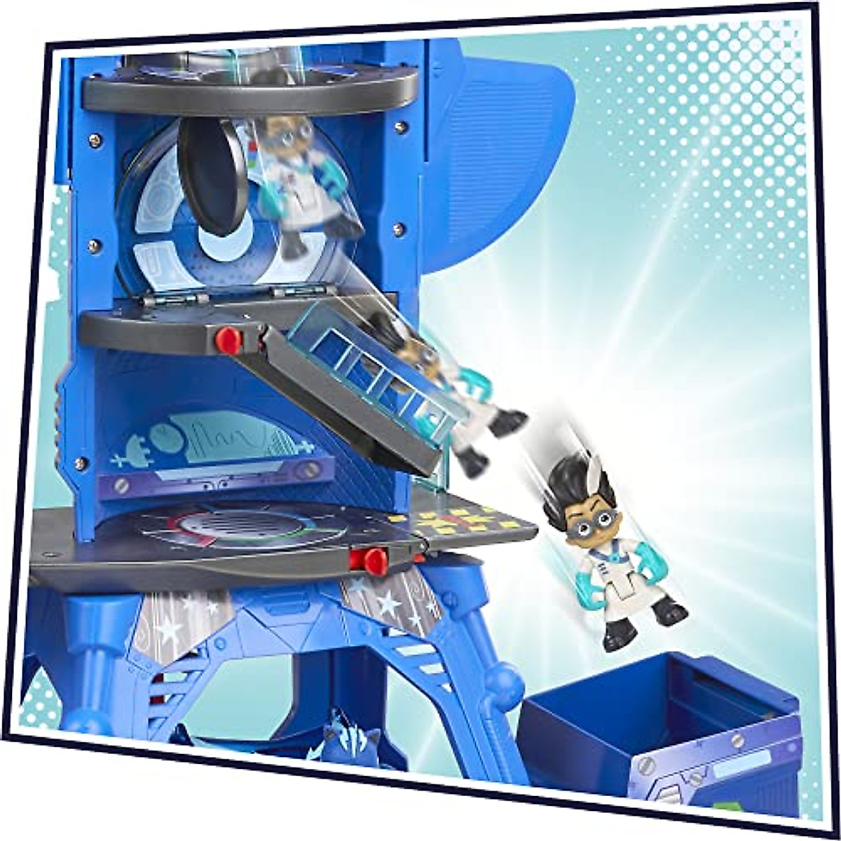 PJ Masks Deluxe Battle HQ Playset with Lights and Sounds, 2 Action Figures, Car Toy, Preschool Toys, Toys for 3 Year Old Boys and Girls and Up