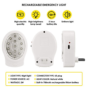 Emergency Light 13 LED Rechargeable Home Automatic Power Failure Outage Light lamp Fire Emergency Light (US Plug)