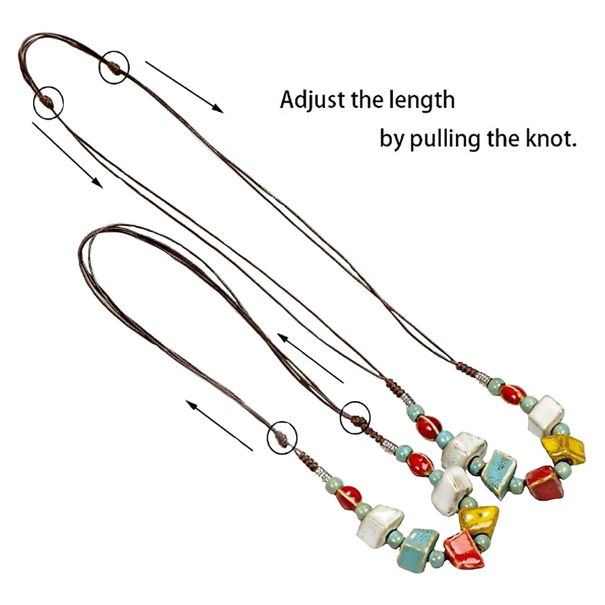 Blazing Autumn Ceramic Beads and Pendant Y Necklace for Teens and Women (LF0001, Small Flower and Beads, LF1000)