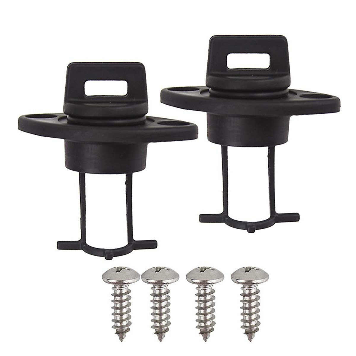 ZipSeven Kayak Scupper Plugs Boat Drain Plugs Kit Thread Bung for Kayak Canoe and Boat 2 Set Black