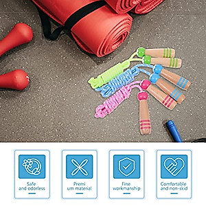 INOOMP 6 pcs adjustable skipping rope jump ropes wooden handle jump rope Cotton skipits for kids exercise jump rope adult jump rope Exercise Equipment Portable Skipping Rope nylon aldult