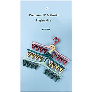 Stylish Drip Hanger Plastic Drying Clips Wind-Proof Hook Underwear Hanger with Clips Laundry Drying Rack Hanger for Socks Bras Clothespins (Color : Yellow)