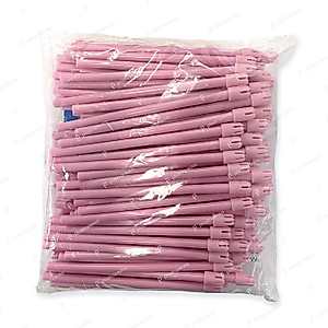 1000 Dental Saliva Ejectors Disposable - Medical Grade Latex Free Evacuation Suction Tips - Flexible Pink Tube with Pink Tip (10 Bags of 100) by PlastCare USA
