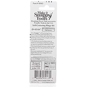 Snappy Tools 13/64 Inch Self-Centering Hinge Bit #45113