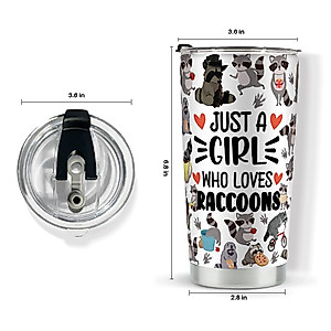 kdxpbpz Raccoon Gifts for Women, Raccoon Stuff Merch Animal Lover, Cute Raccoon Gifts, Funny Birthday Christmas Gift for Girl Women Sister Bestie Niece BFF, Stainless Steel Tumblers 20oz
